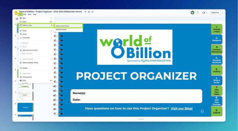 New World of 8 Billion Video Project Organizer | How to Use